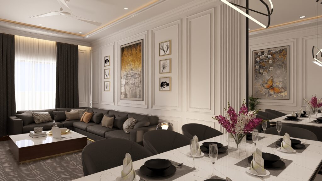 Mr. Ali – Drawing & Dining Area Design | eash Interiors